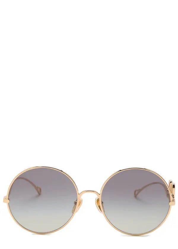Chloé Logo Round-frame Sunglasses - Grey
