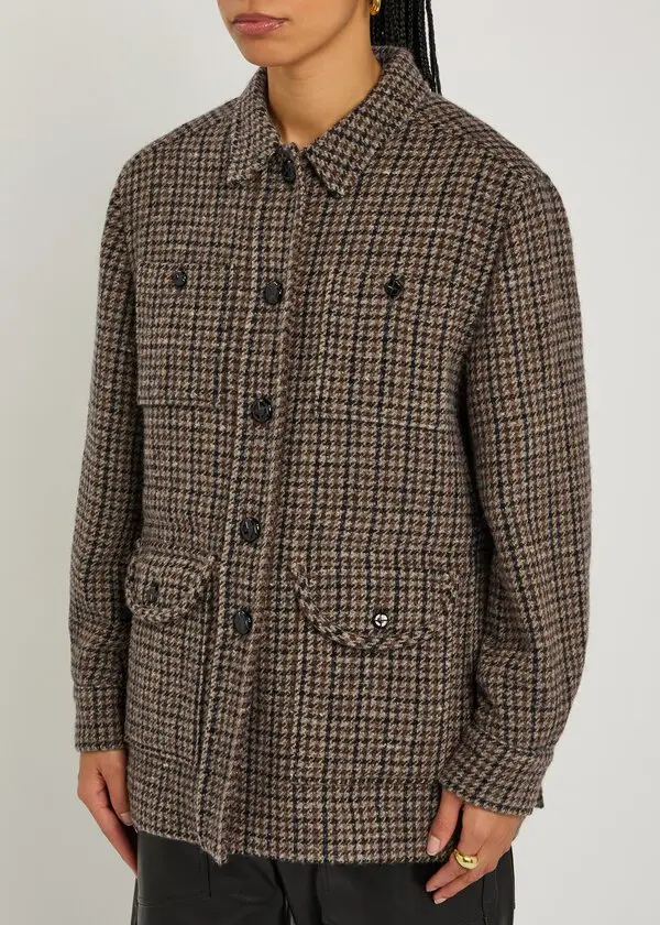 BLAZÉ MILANO Lokai Houndstooth Wool-blend Jacket
