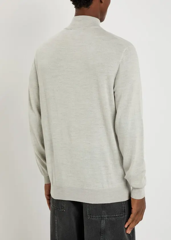 LES DEUX Son Half-zip Merino Wool Jumper