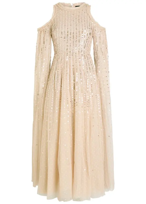 NEEDLE & THREAD Moonlight Sequin-embellished Tulle Gown