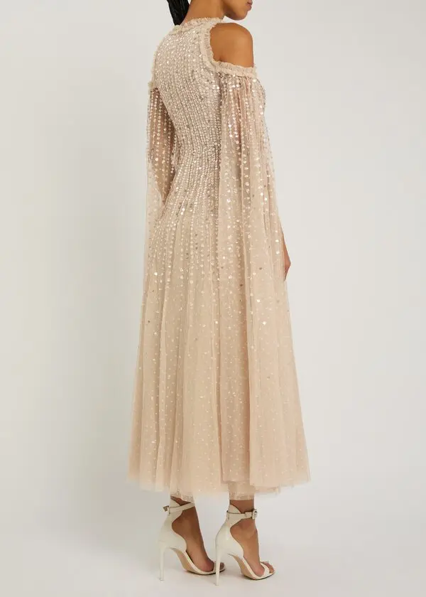 NEEDLE & THREAD Moonlight Sequin-embellished Tulle Gown
