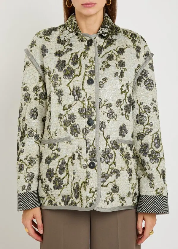 FORTE_FORTE Floral-jacquard Bouclé Jacket
