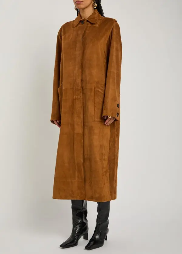 Stouls Corleone Suede Trench Coat - Tan