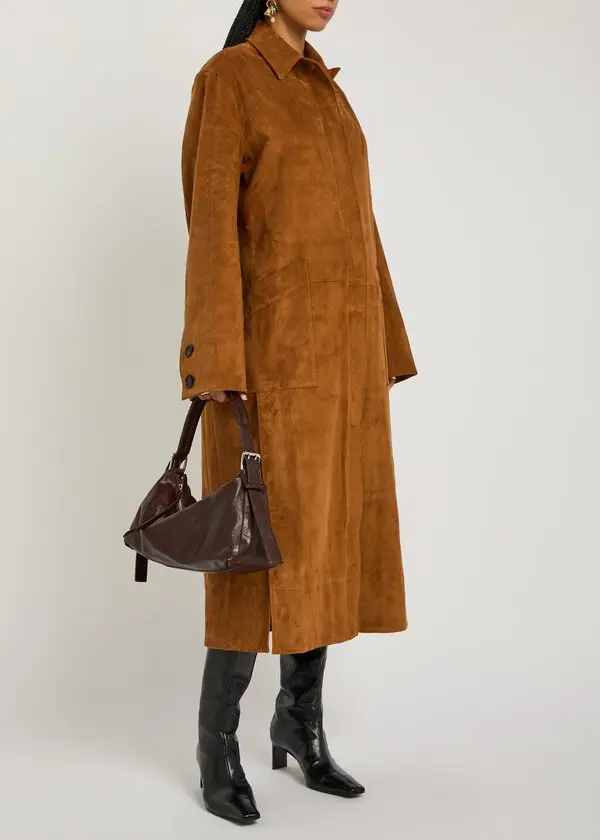 Stouls Corleone Suede Trench Coat - Tan