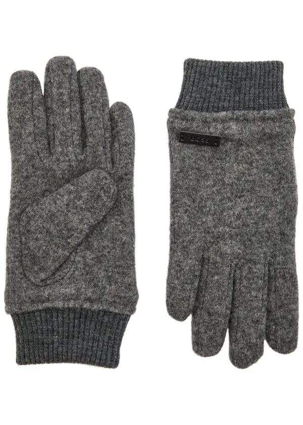 BOSS Kalspar Wool-blend Gloves - Grey