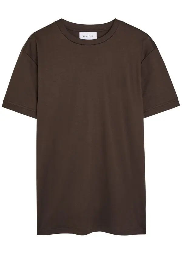 RAITH Luxe Mercerised Cotton T-shirt - Dark Brown