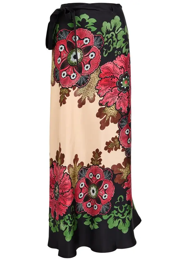 La DoubleJ Floral-print Silk Maxi Wrap Skirt - Multicoloured