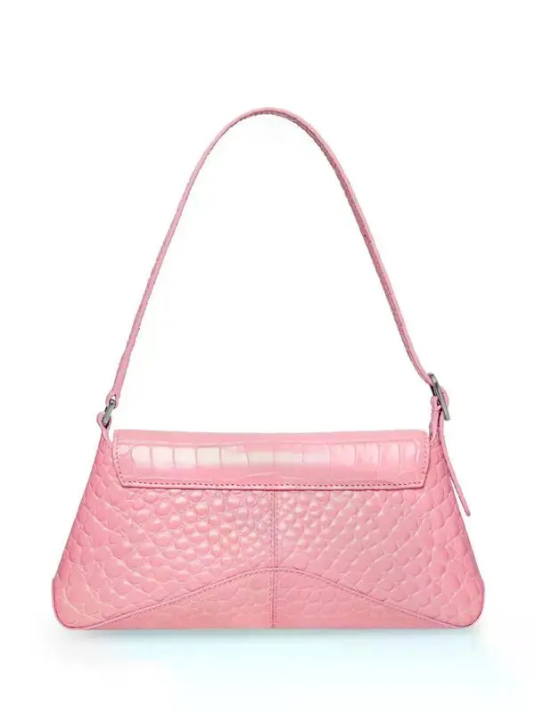 Balenciaga Xx Flap Crocodile Embossed Leather Shoulder Bag