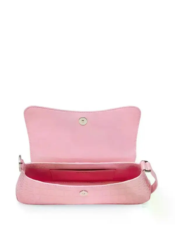 Balenciaga Xx Flap Crocodile Embossed Leather Shoulder Bag
