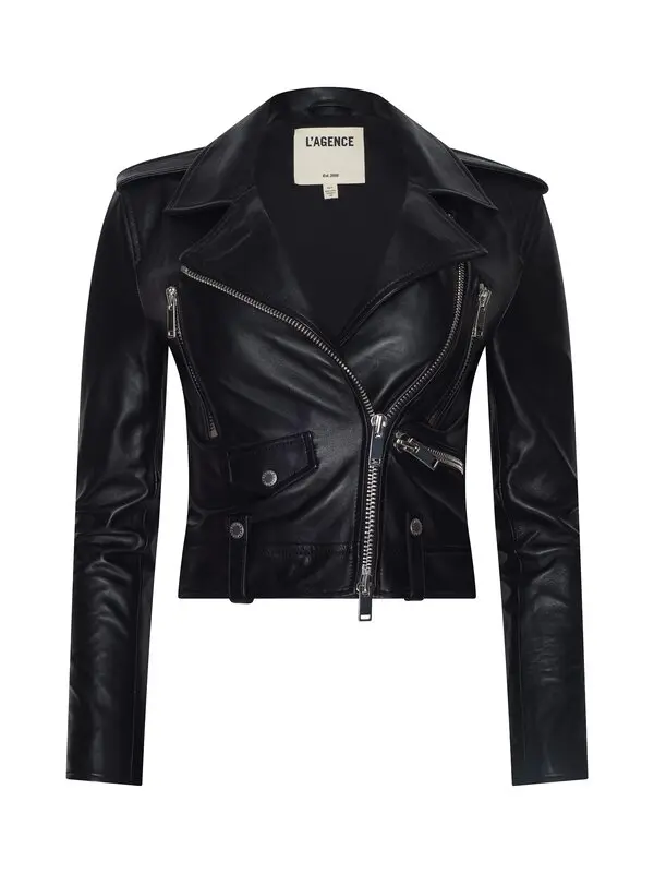 L'Agence Blakely Leather Biker Jacket - Black