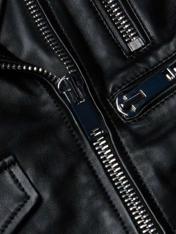 L'Agence Blakely Leather Biker Jacket - Black