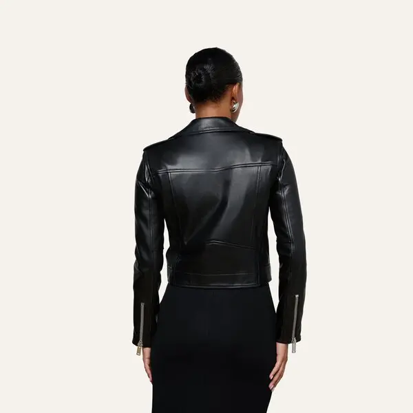 L'Agence Blakely Leather Biker Jacket - Black