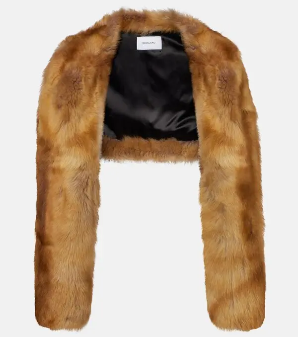 FERRAGAMO Cropped Shearling Jacket