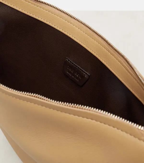 THE ROW Jouvettte Leather Crossbody Bag - Beige
