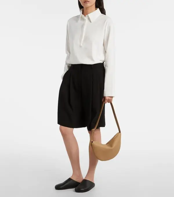 THE ROW Jouvettte Leather Crossbody Bag - Beige