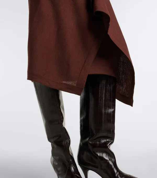 LEMAIRE Wool-blend Midi Skirt - Brown