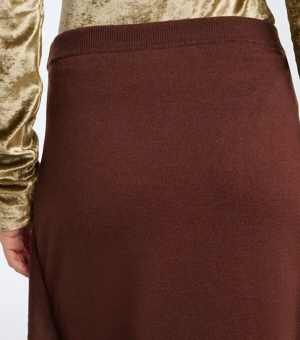 LEMAIRE Wool-blend Midi Skirt - Brown