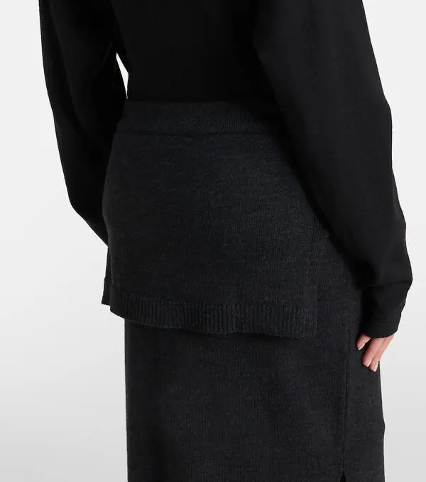 LEMAIRE Wool-blend Midi Skirt