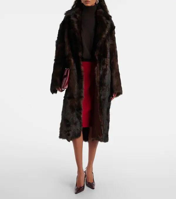 Nour Hammour Uma Shearling Wrap Coat