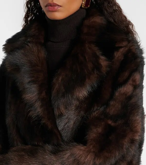 Nour Hammour Uma Shearling Wrap Coat