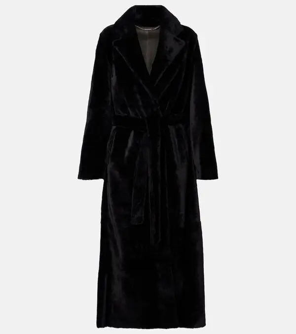 Nour Hammour Meret Shearling Wrap Coat