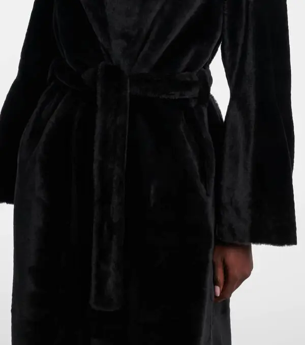 Nour Hammour Meret Shearling Wrap Coat