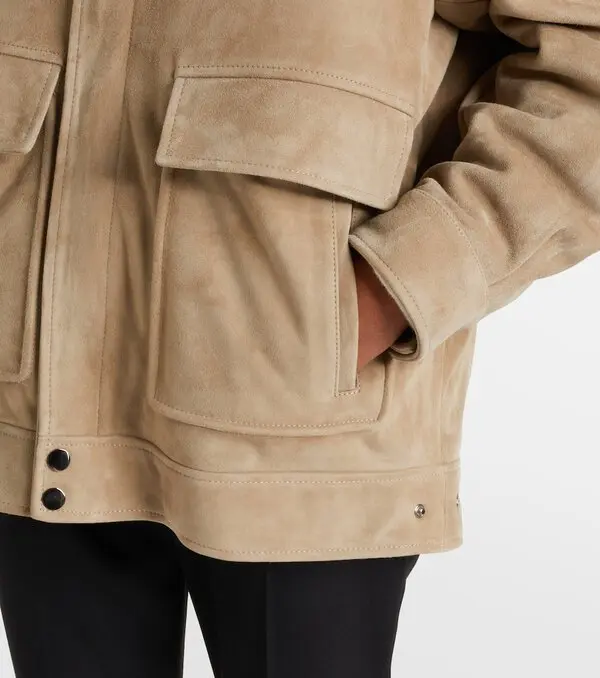 Nour Hammour Drey Shearling-trimmed Suede Jacket
