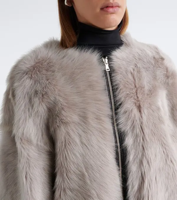 Nour Hammour Diane Shearling Jacket - Grey