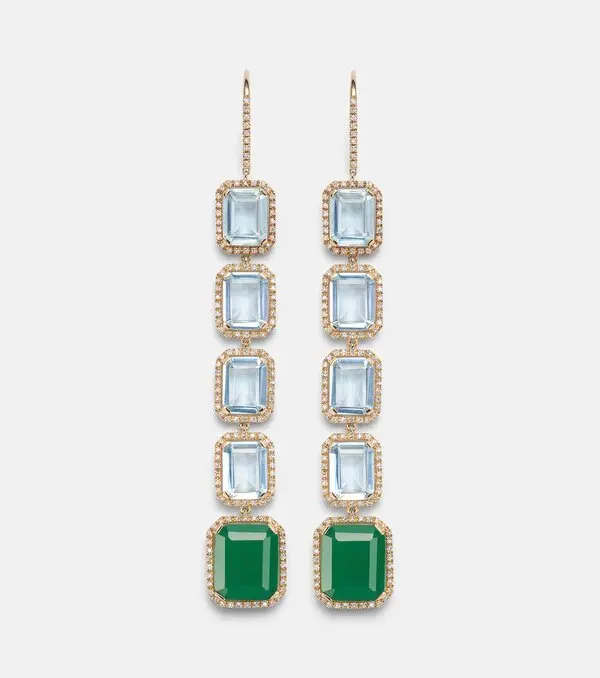 Shay Jewelry Tier Portrait Drop Earrings - Gold