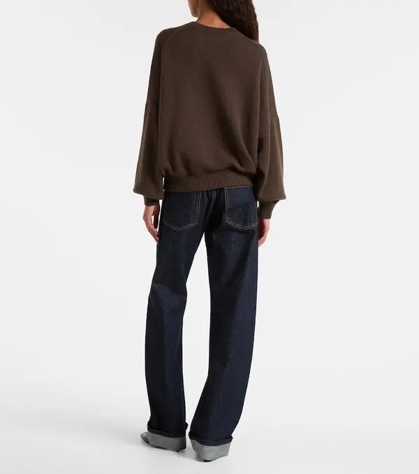 Khaite Margaux Cashmere Crewneck Sweater - Brown