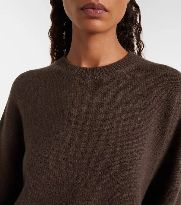 Khaite Margaux Cashmere Crewneck Sweater - Brown