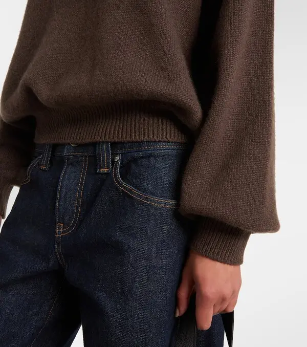 Khaite Margaux Cashmere Crewneck Sweater - Brown