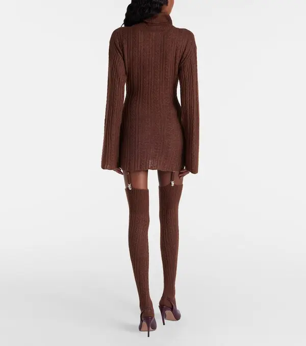 AYA MUSE Cable-knit Minidress And Tights Set