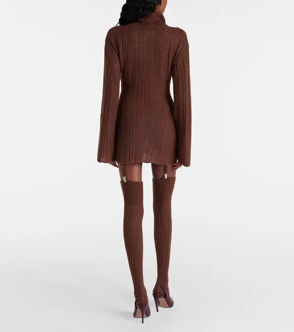 AYA MUSE Cable-knit Minidress And Tights Set