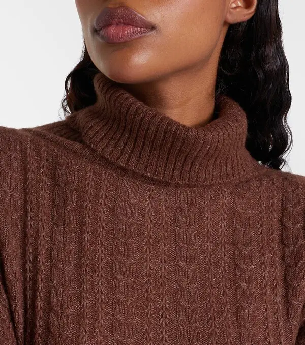 AYA MUSE Cable-knit Minidress And Tights Set