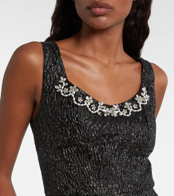 Simone Rocha Embellished Lamé Cocktail Dress