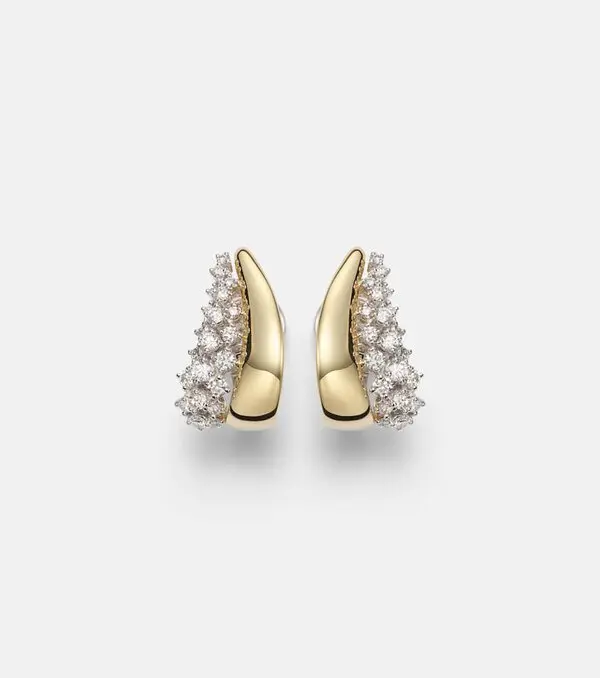 Yeprem En Strada 18kt White And Yellow Diamond Earrings - Gold