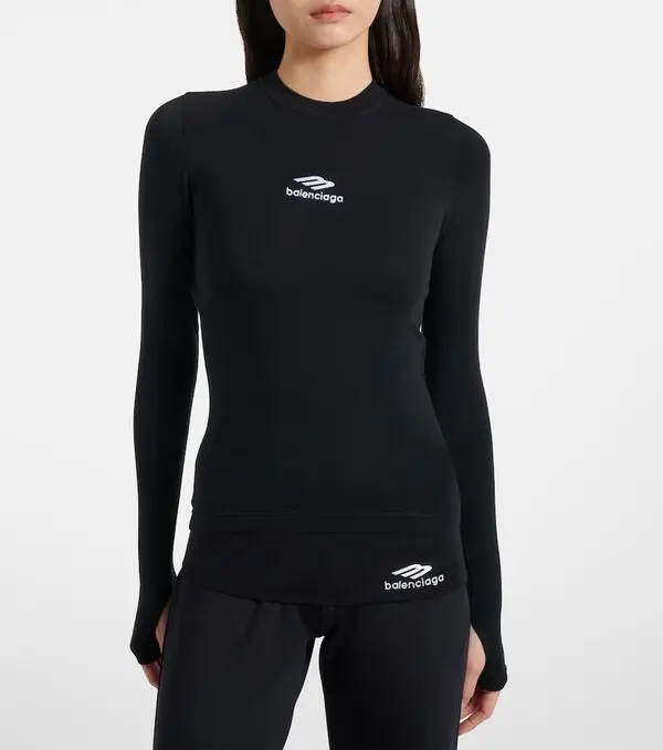 Balenciaga 3b Sports Icon Jersey Top - Black
