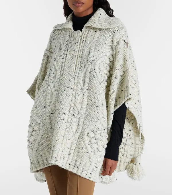 Moncler Aran Wool Poncho