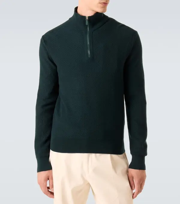 Zegna Cashmere Half-zip Sweater - Green
