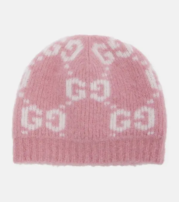 Gucci Gg Alpaca-blend Beanie - Pink