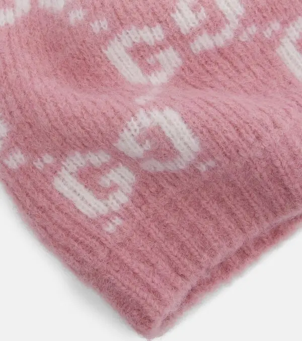 Gucci Gg Alpaca-blend Beanie - Pink