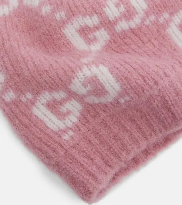 Gucci Gg Alpaca-blend Beanie - Pink