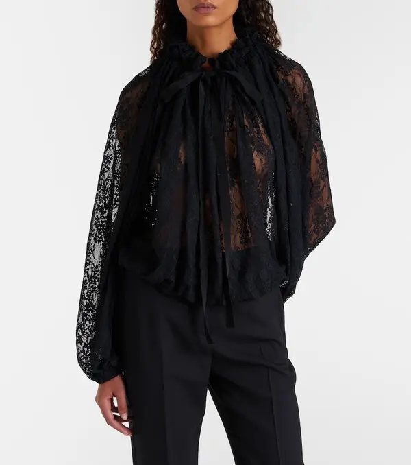 PATOU Floral Lace Blouse