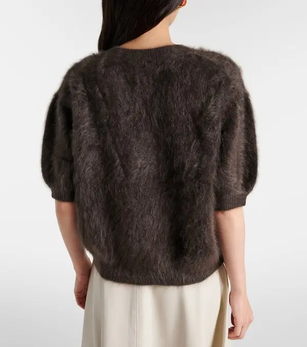 LISA YANG Juniper Argyle Knitted Cashmere Top - Brown