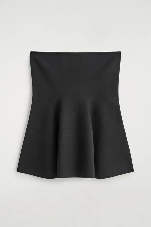 Cos Sheer-detail Knitted Peplum Bandeau Top
