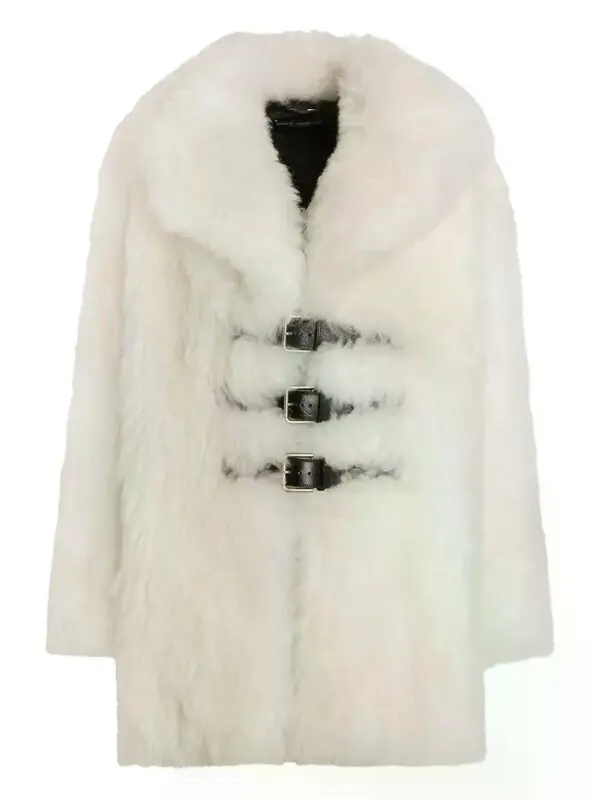 Dolce & Gabbana Buckle-detail Shearling Coat