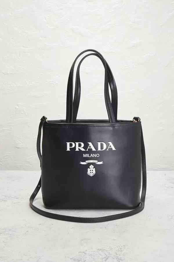 Prada Vitello Logo Tote Bag