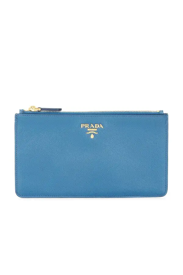 Prada Saffiano Leather Pouch - Blue