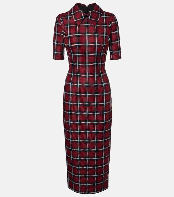 EMILIA WICKSTEAD Valletta Plaid Wool-blend Midi Dress